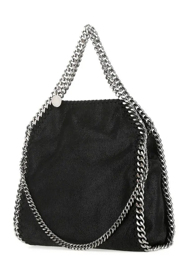 Stella McCartney Shaggy Deer Mini Falabella Handbag With Chain Strap - Black