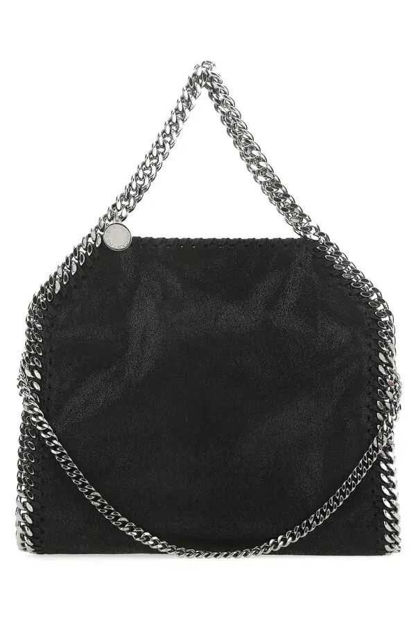 Stella McCartney Shaggy Deer Mini Falabella Handbag With Chain Strap - Black
