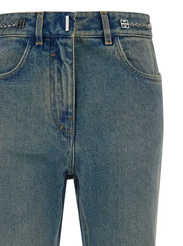 Givenchy Light Wash Bootcut Jeans With 4g Detail - Multicolor