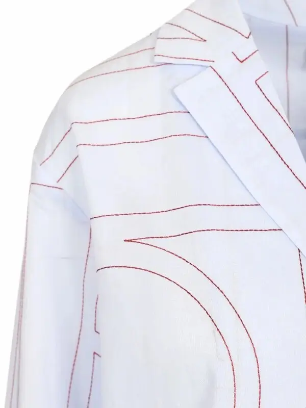 TOTEME Monogram Stitching Flannel Pajama Top - Blue