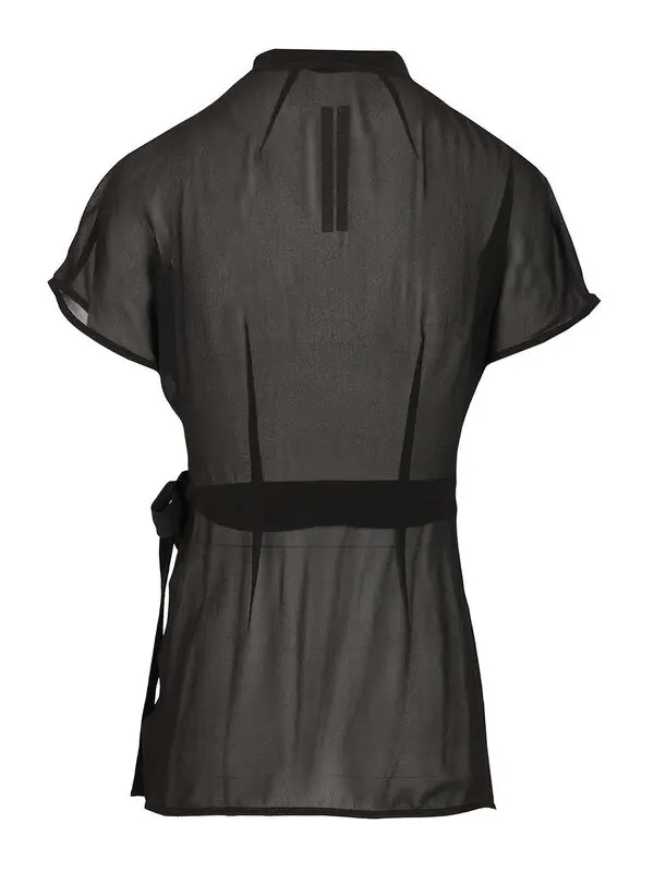 Rick Owens Silk Wrap Top - Black