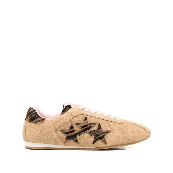 Amiri Neutrals Trainers With Star Detail And Animal Print