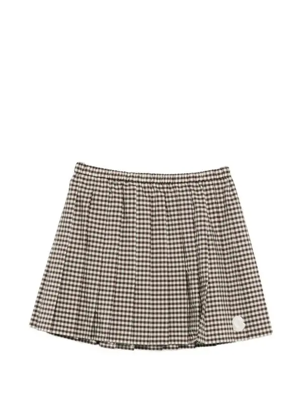 Moncler Pleated Gingham Check Skirt