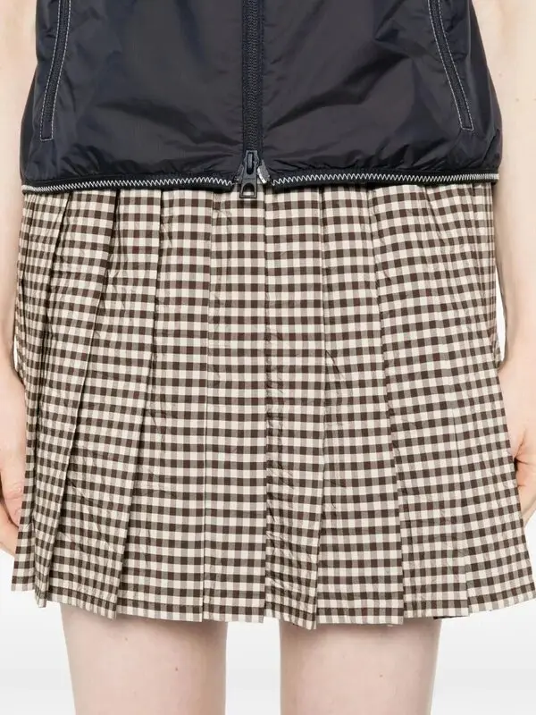 Moncler Pleated Gingham Check Skirt