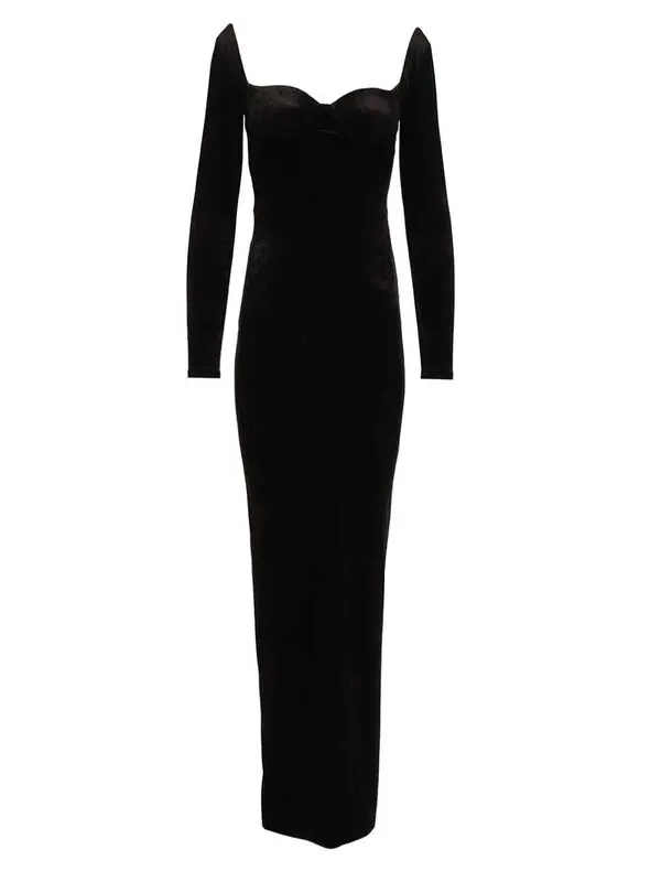 Balenciaga Off-the-shoulder Maxi Dress - Black