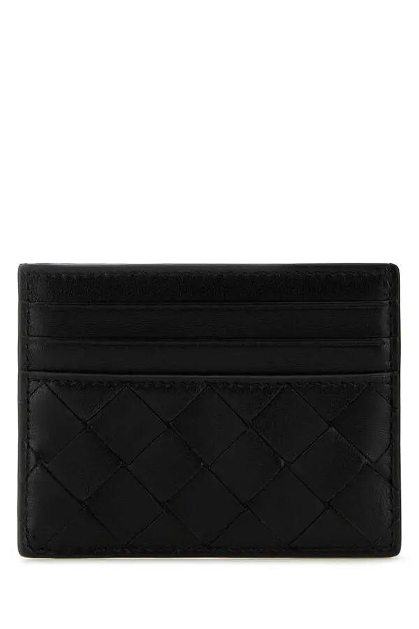 Bottega Veneta Nappa Leather Intrecciato Card Holder - Black