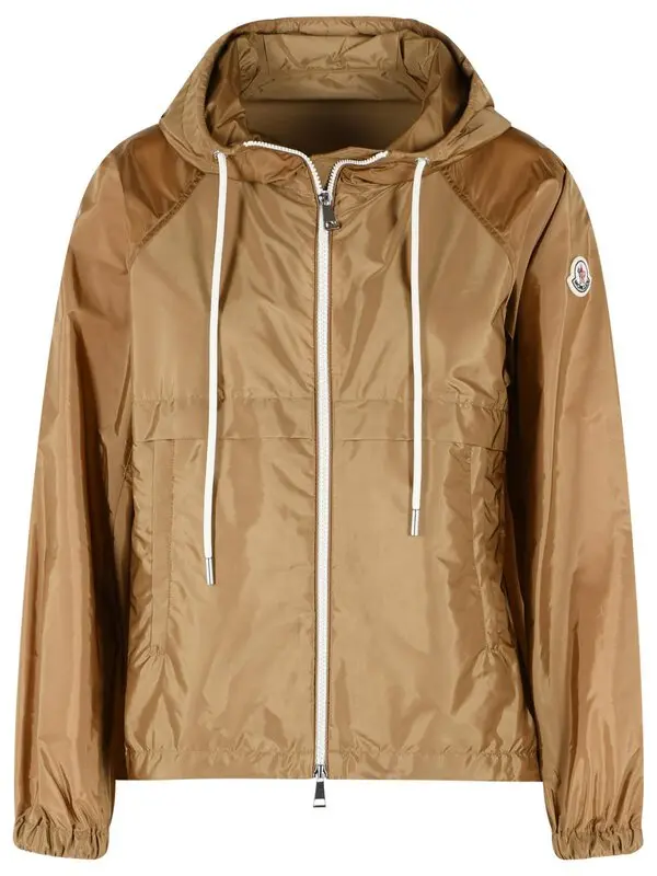 Moncler Coquelicot Hooded Technical Nylon Jacket - Brown
