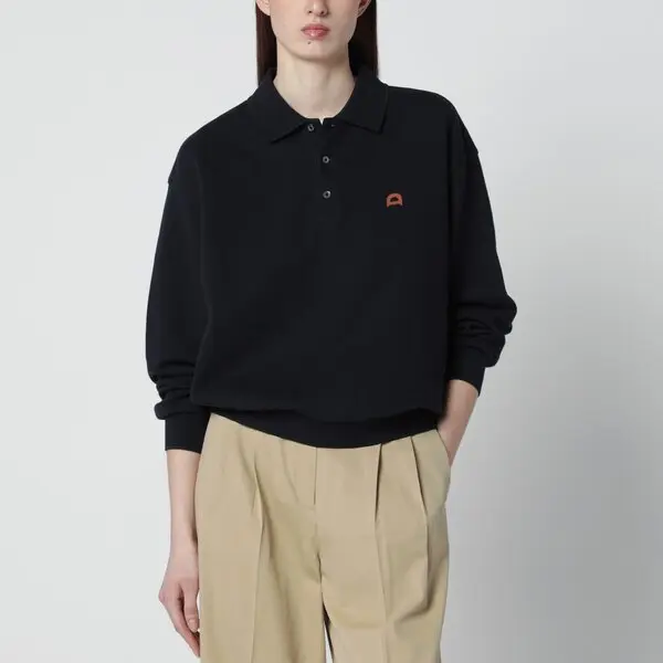 DUNST Cotton Blend Navy Polo Shirt - Blue