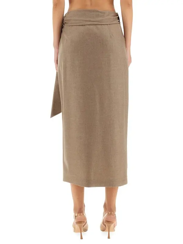 Max Mara Bingo Wrap Skirt In Cashmere Blend - Cream