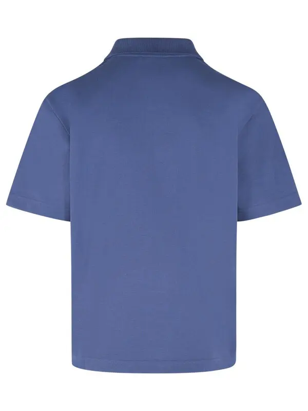Moncler Polo Shirt In Cotton - Blue