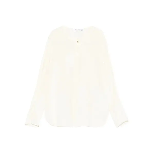 Max Mara Silk Spandex Blend Long Sleeve Blouse