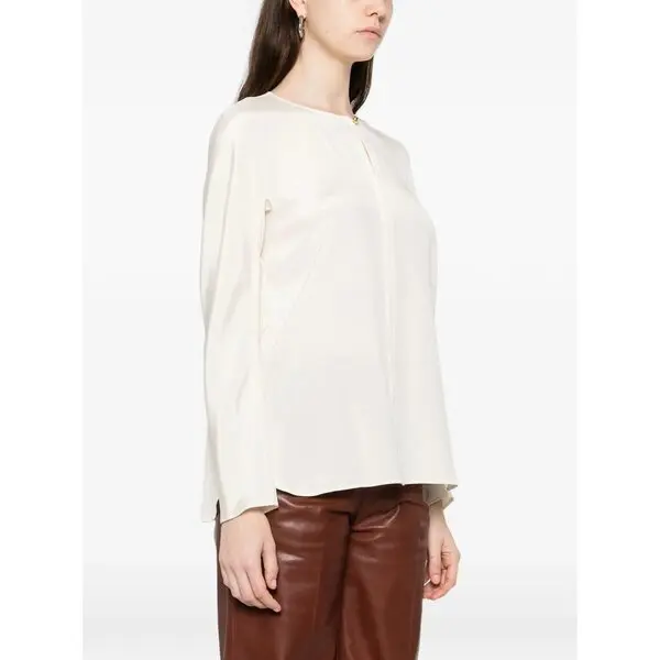 Max Mara Silk Spandex Blend Long Sleeve Blouse