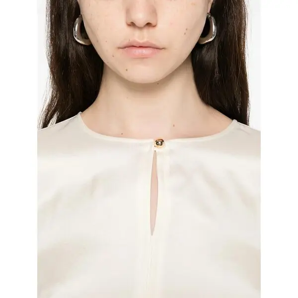 Max Mara Silk Spandex Blend Long Sleeve Blouse