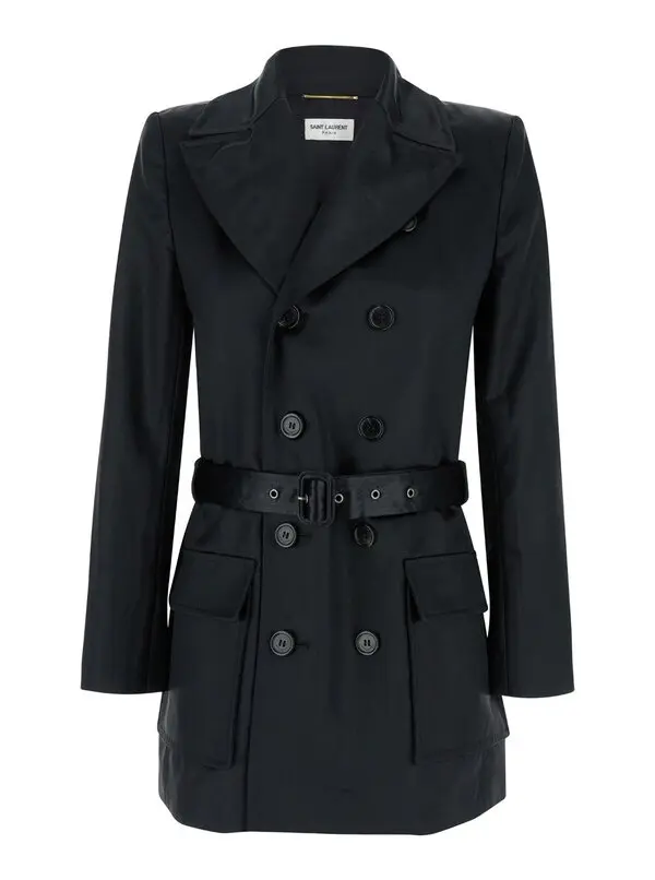 Saint Laurent Double-breasted Cotton Jacket - Multicolor