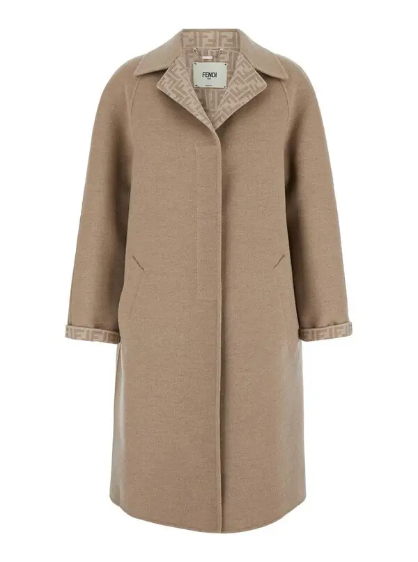 Fendi Wool Blend Single-breasted Reversible Coat - Multicolor
