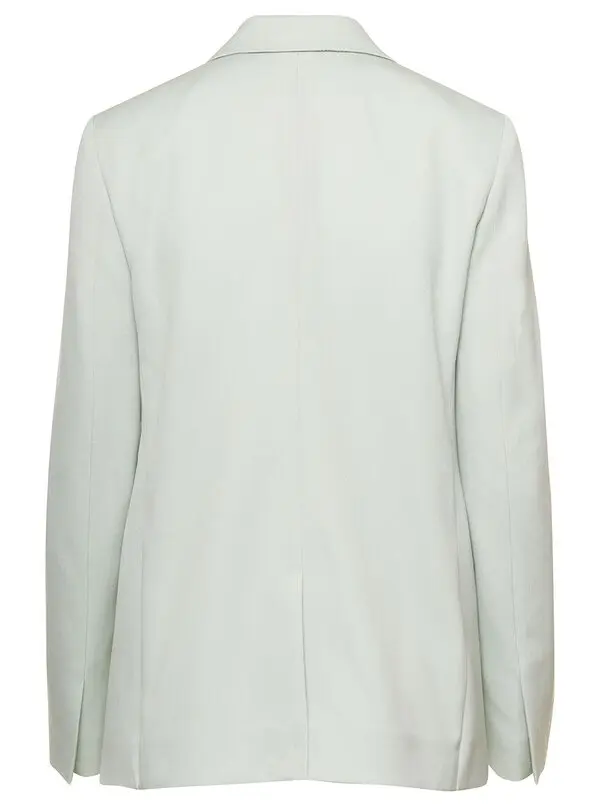 LANVIN Light Green Wool Mono-breasted Blazer With Pockets - Multicolor