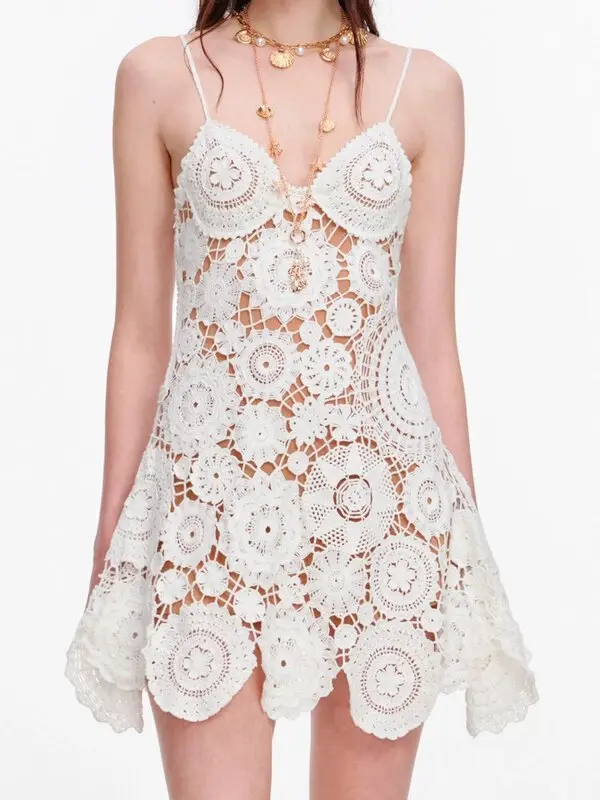 SELF-PORTRAIT Crochet Mini Dress