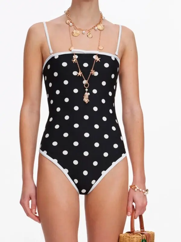 SELF-PORTRAIT Polka Dot One-piece Swimsuit