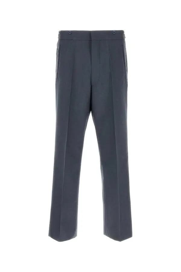 Prada Mohair Blend Tailored Trousers - Blue