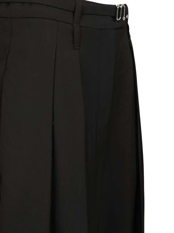 Sportmax Wide-leg Stretch Wool Trousers With Buckled Belt