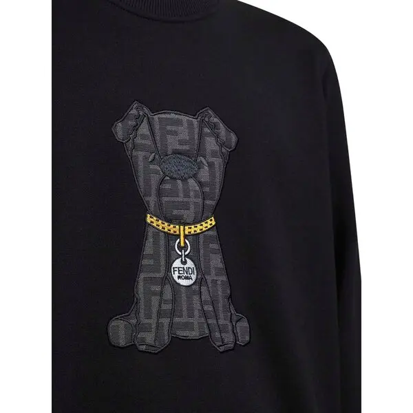 Fendi Ribbed Crew Neck Long Sleeve Sweater