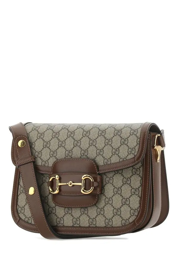 Gucci Gg Supreme Canvas And Leather Horsebit 1955 Shoulder Bag - Multicolor