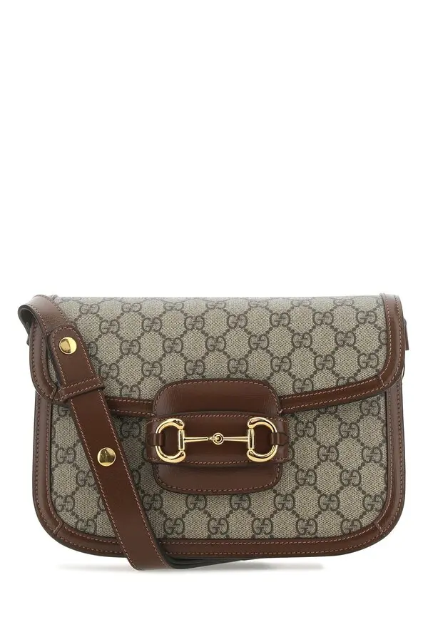 Gucci Gg Supreme Canvas And Leather Horsebit 1955 Shoulder Bag - Multicolor