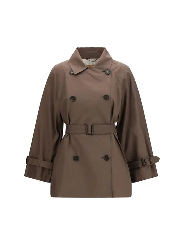 Max Mara Technical Cotton-blend Twill Trench Coat - Brown