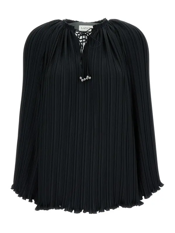 LANVIN Pleated Long Sleeve Blouse