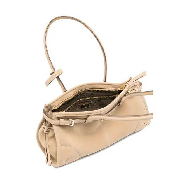 Prada Calfskin Shoulder Bag With Logo Detail