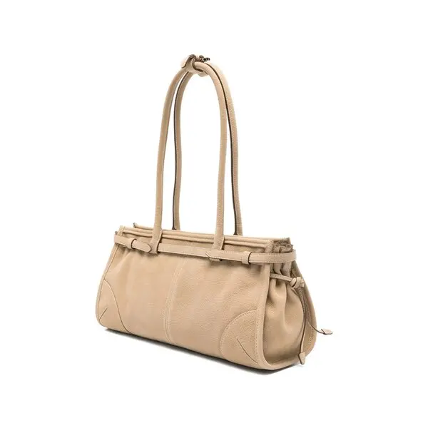 Prada Calfskin Shoulder Bag With Logo Detail