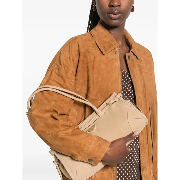 Prada Calfskin Shoulder Bag With Logo Detail