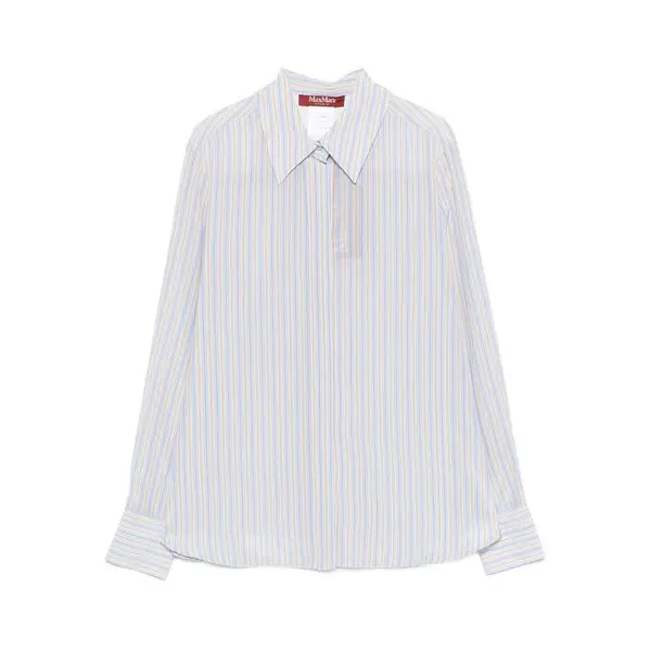 Max Mara Striped Silk Shirt With Pointed Collar