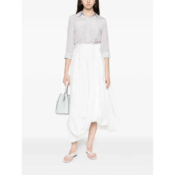 Max Mara Striped Silk Shirt With Pointed Collar