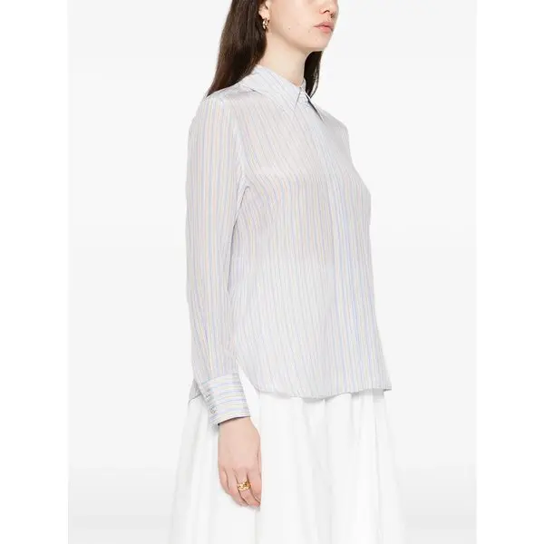 Max Mara Striped Silk Shirt With Pointed Collar