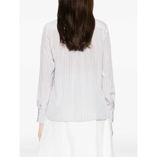Max Mara Striped Silk Shirt With Pointed Collar