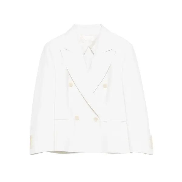 Max Mara Double-breasted Cropped Jacket - Cream