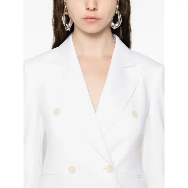 Max Mara Double-breasted Cropped Jacket - Cream