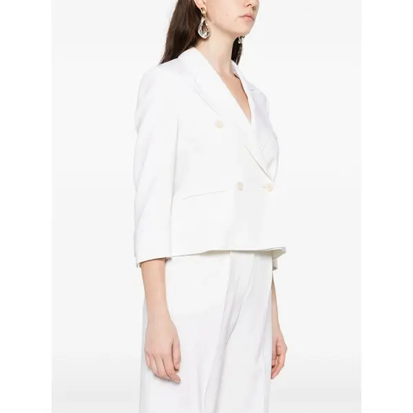 Max Mara Double-breasted Cropped Jacket - Cream