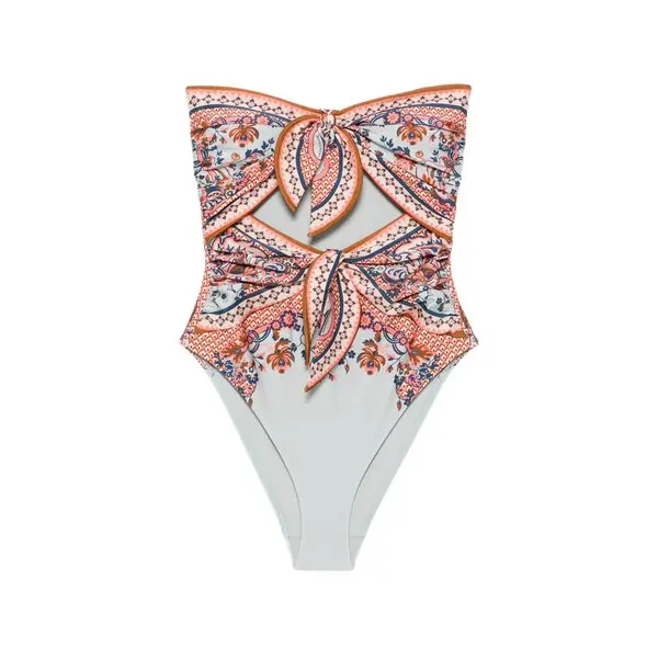 Zimmermann One Piece Swimsuit With Tie Detail - Blue
