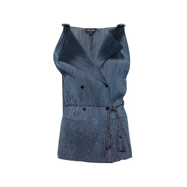 Giorgio Armani Plissé Effect Vest With Crystal Embellishments