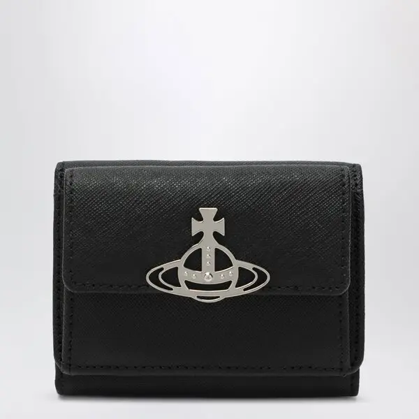 VIVIENNE WESTWOOD Leather Wallet With Orb Logo - Black