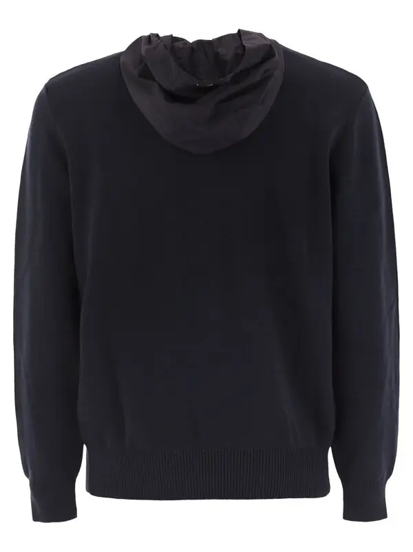 Herno Double Cotton Knit And Nylon Hoodie