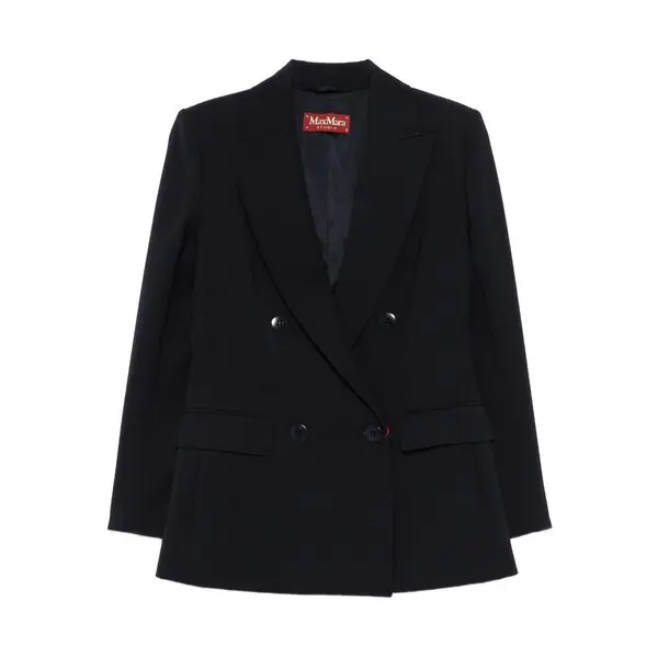 Max Mara Double-breasted Peaked Lapel Blazer - Blue