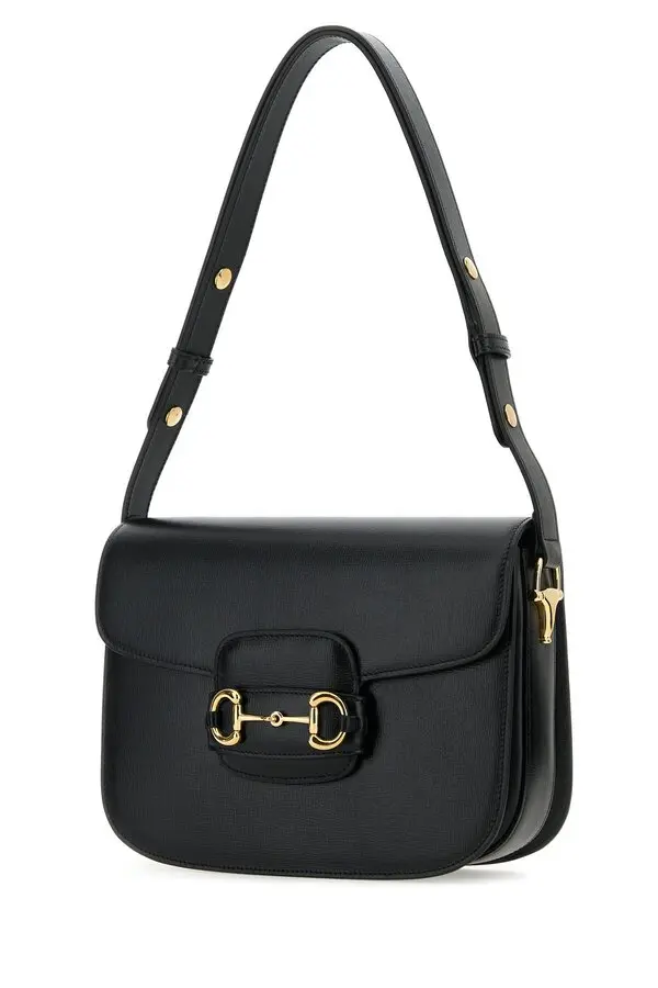 Gucci Black Leather 1955 Horsebit Shoulder Bag - Multicolor