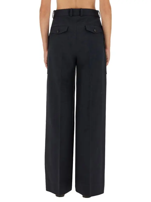 Bottega Veneta Wool And Cotton Pants With Leather Pockets