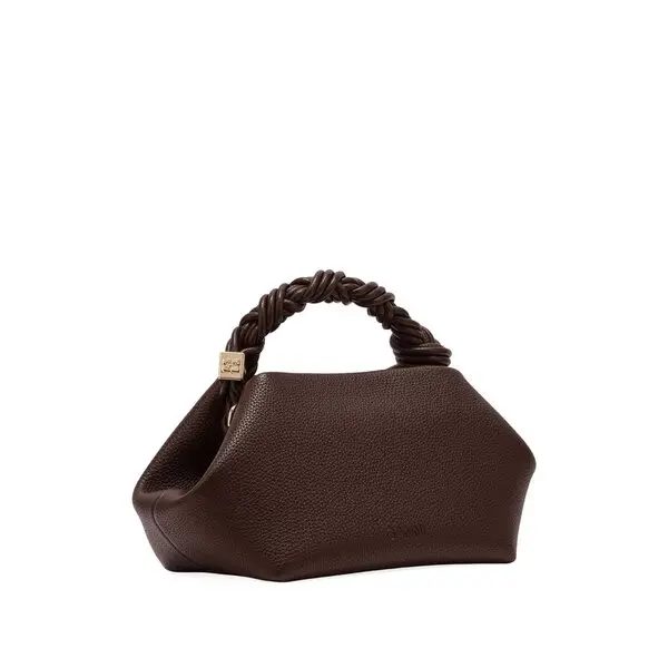 GANNI Leopard Print Twisted Top Handle Bag