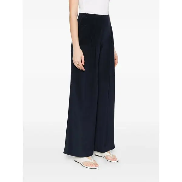 Max Mara Palazzo Pleated Silk Blend Trousers