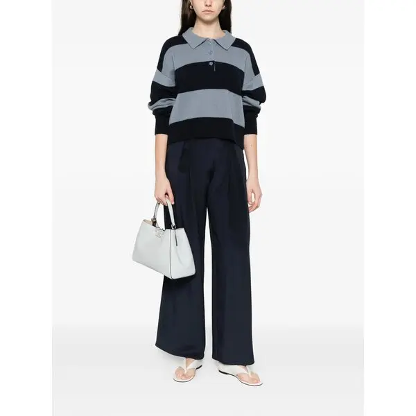 Max Mara Palazzo Pleated Silk Blend Trousers