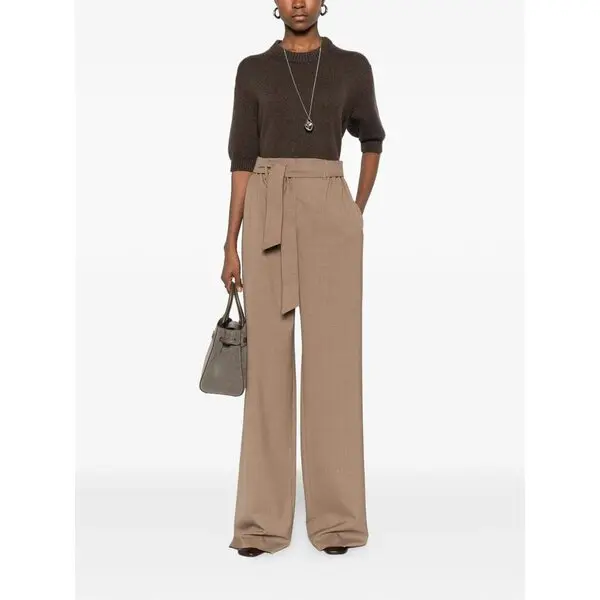 Max Mara Tailored Virgin Wool Trousers - Brown